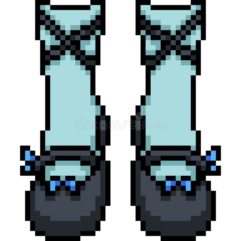 Vector Pixel Art Gothic Shoe Stock Vector - Illustration of girl, wear ...