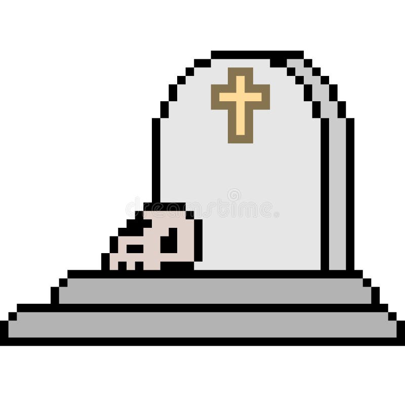 Grave Pixel Art. Tomb 8 Bit. Gravestone Halloween Stock Vector ...