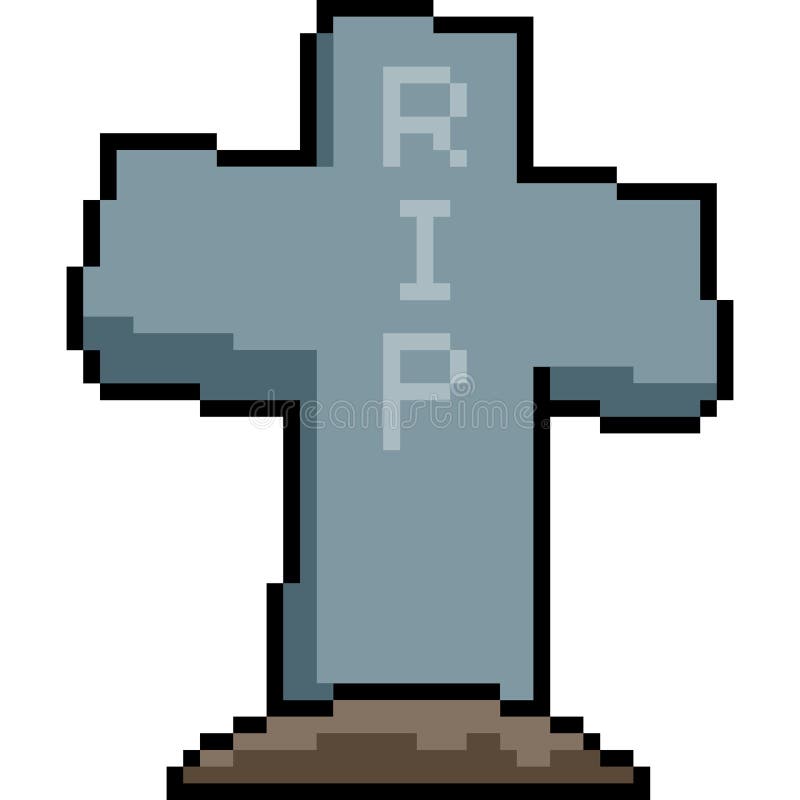 Grave Pixel Art. Tomb 8 Bit. Gravestone Halloween. RIP Cemetery Stock ...