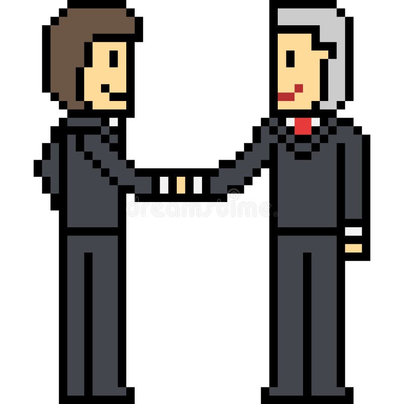 Vector Pixel Art Greeting Man Stock Vector - Illustration of adult ...