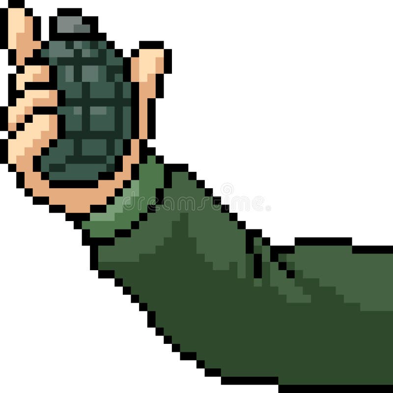 Vector Pixel Art Grenade Throw Stock Vector - Illustration of military ...