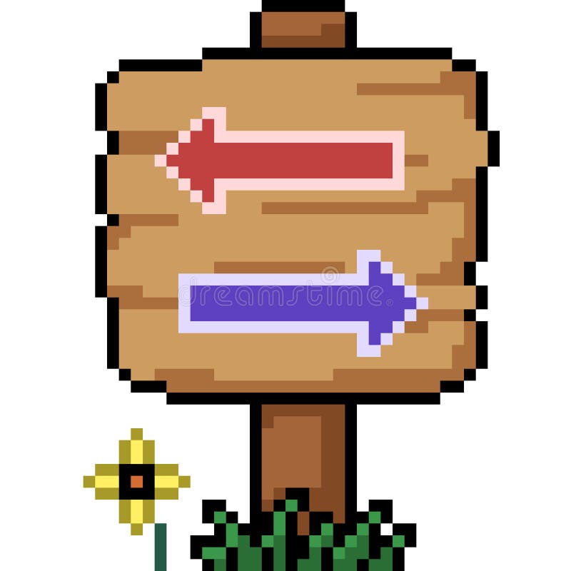 Vector Pixel Art Guide Post Stock Vector - Illustration of symbol, post ...