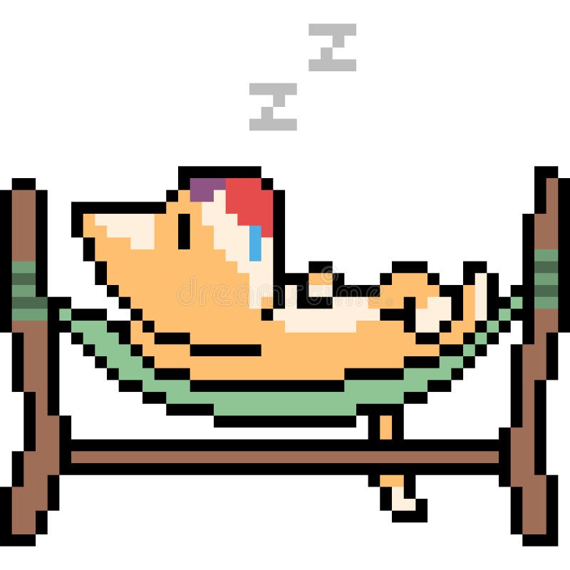 Vector Pixel Art Hammock Sleep Stock Vector - Illustration of icon ...