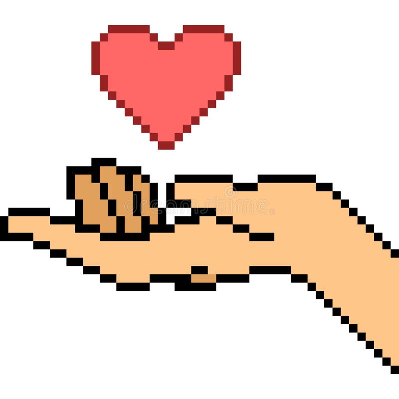 Vector Pixel Art Hand Gesture Love Stock Vector - Illustration of ...