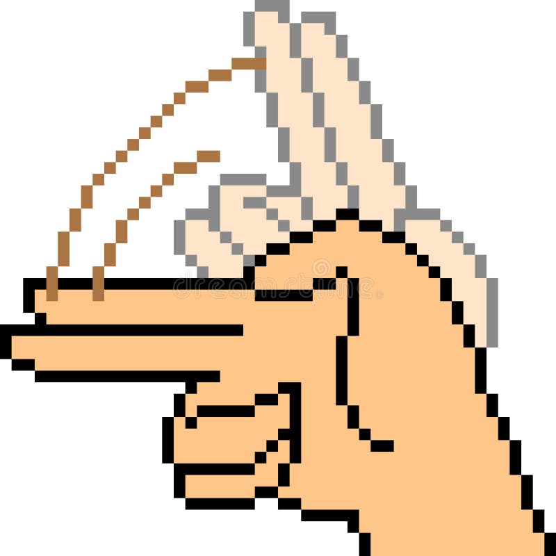 Vector Pixel Art Hand Sign Go Stock Vector - Illustration of icon ...