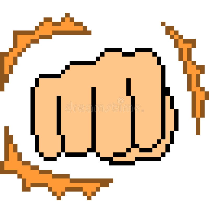 Vector Pixel Art Hand Sign Punch Stock Vector - Illustration of gesture ...