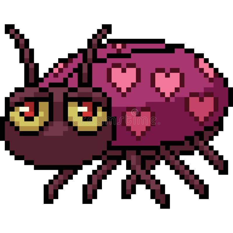 8-bit Pixel of Ladybug. Animal Pixels in Vector Stock Vector ...
