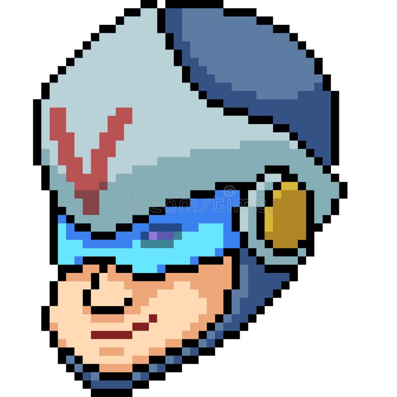 Vector pixel art hero head stock vector. Illustration of hero - 125814068