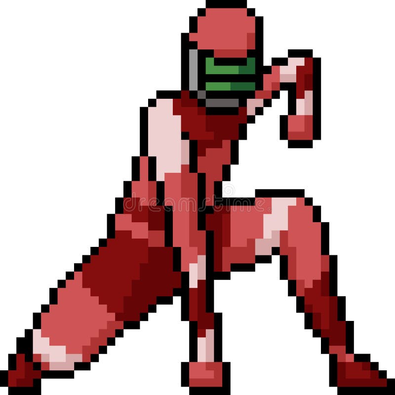 Vector pixel art hero pose stock vector. Illustration of arrive - 130361910