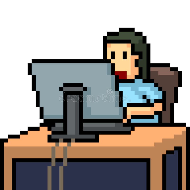 Pixel Office stock vector. Illustration of contract, cleaner - 72139029