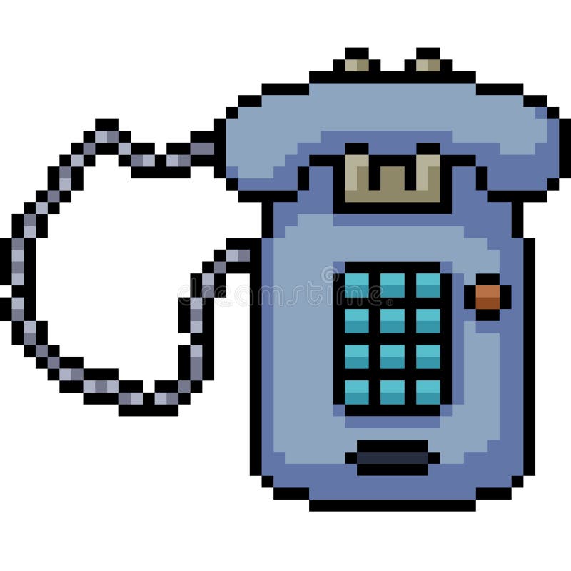 Vector Pixel Art Home Telephone Stock Vector - Illustration of ...