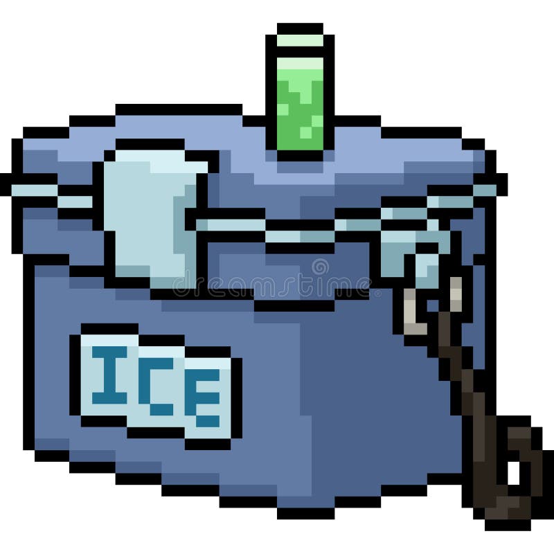 Vector pixel art ice box stock vector. Illustration of doodle - 142300567