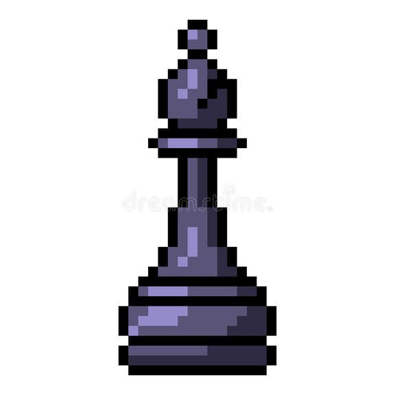 Vector Pixel Art Icon for Black Chess Bishop Stock Illustration ...