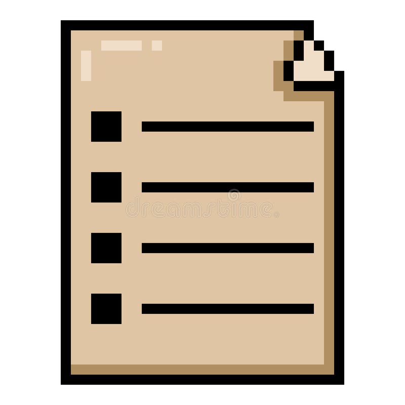 Vector Pixel Art Icon Bullet List Stock Vector - Illustration of icon ...