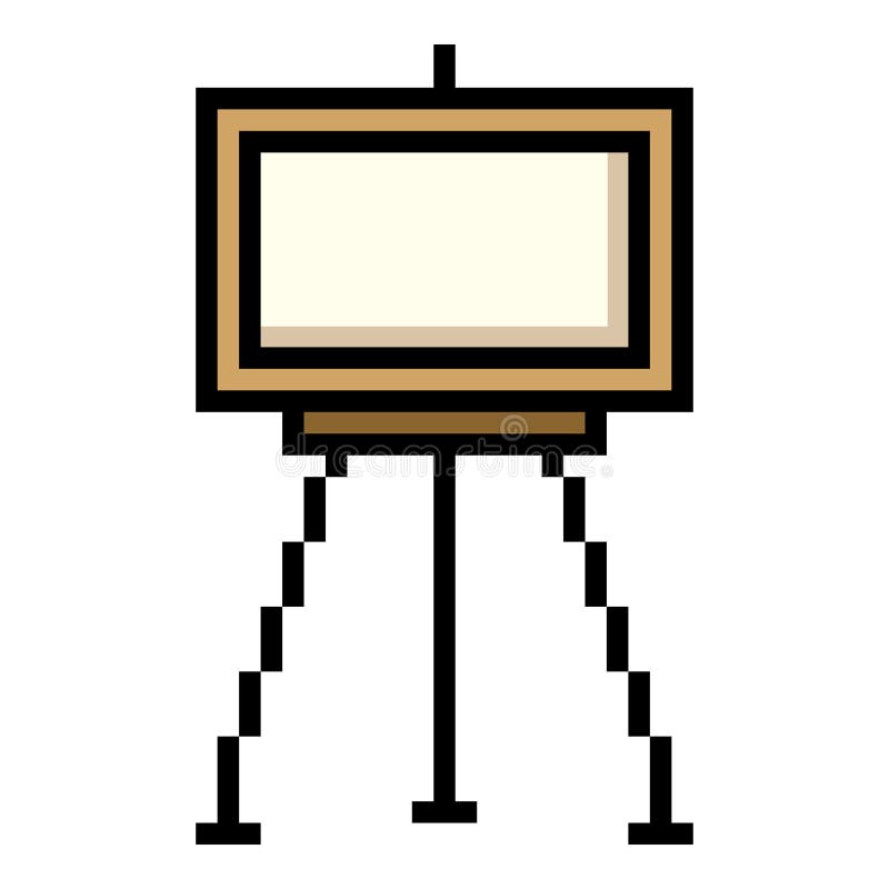 Vector Pixel Art Icon - Easel Stock Illustration - Illustration of ...