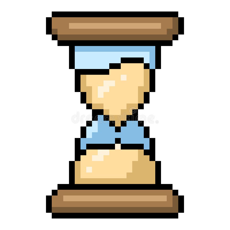 Vector Pixel Art Icon - Hourglass Stock Vector - Illustration of ...