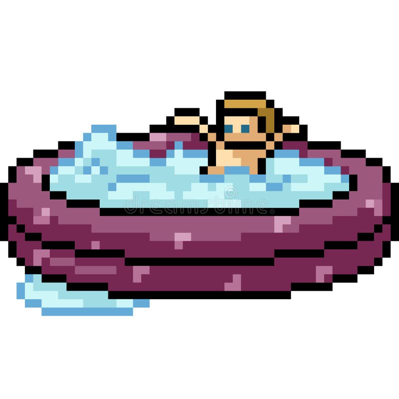 Vector Pixel Art Inflatable Pool Stock Vector - Illustration of child ...