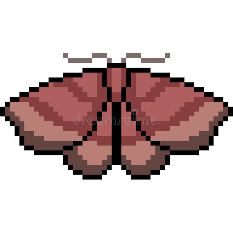 Pixel art insect moth stock vector. Illustration of pixel - 102862415