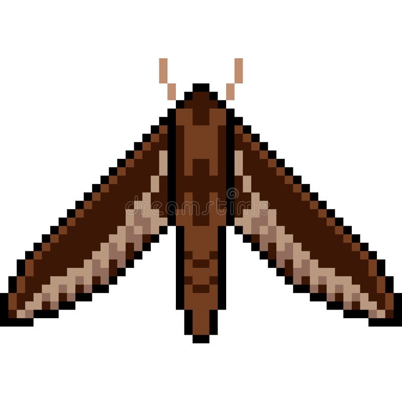 Vector Pixel Art Insect Moth Stock Vector - Illustration of staff, wing ...
