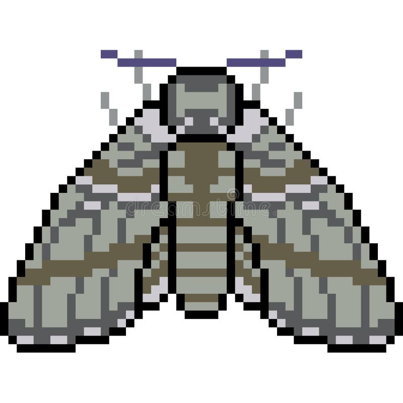 Vector Pixel Art Insect Moth Stock Vector - Illustration of staff ...