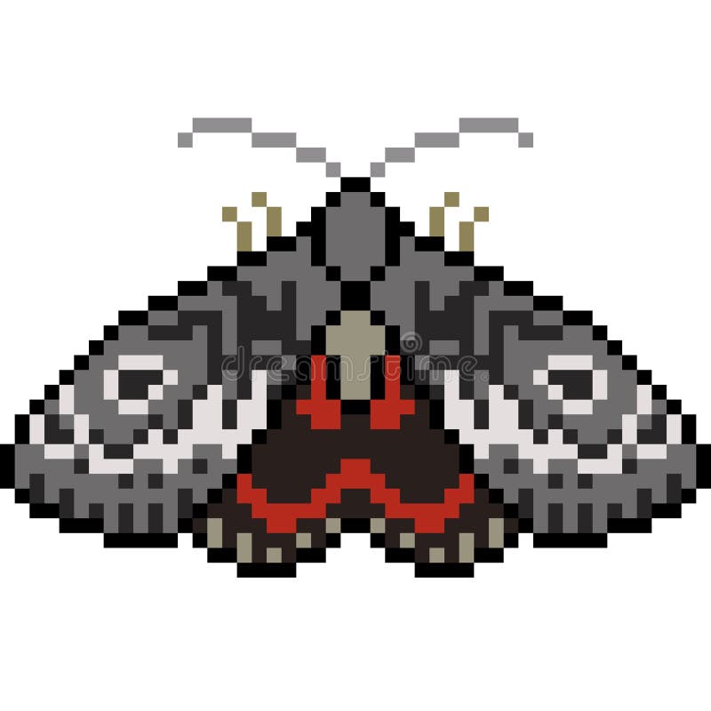 Vector Pixel Art Insect Moth Stock Vector - Illustration of insect ...