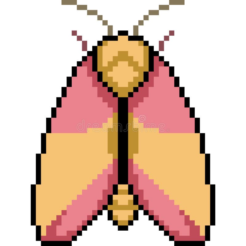 Vector Pixel Art Insect Moth Stock Vector - Illustration of pixel ...