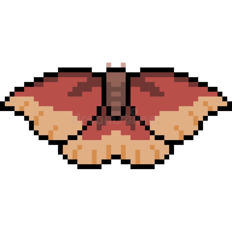 Pixel art insect moth stock vector. Illustration of pixel - 102862415