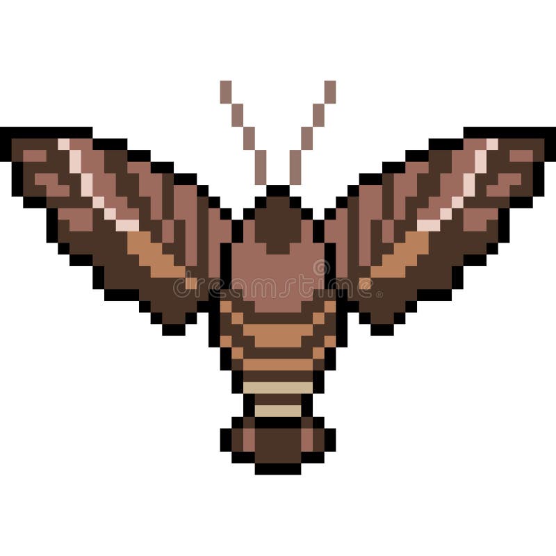 Vector Pixel Art Insect Moth Stock Vector - Illustration of pattern ...
