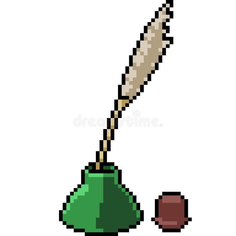 Vector Pixel Art Classic Pen Stock Vector - Illustration of ancient ...
