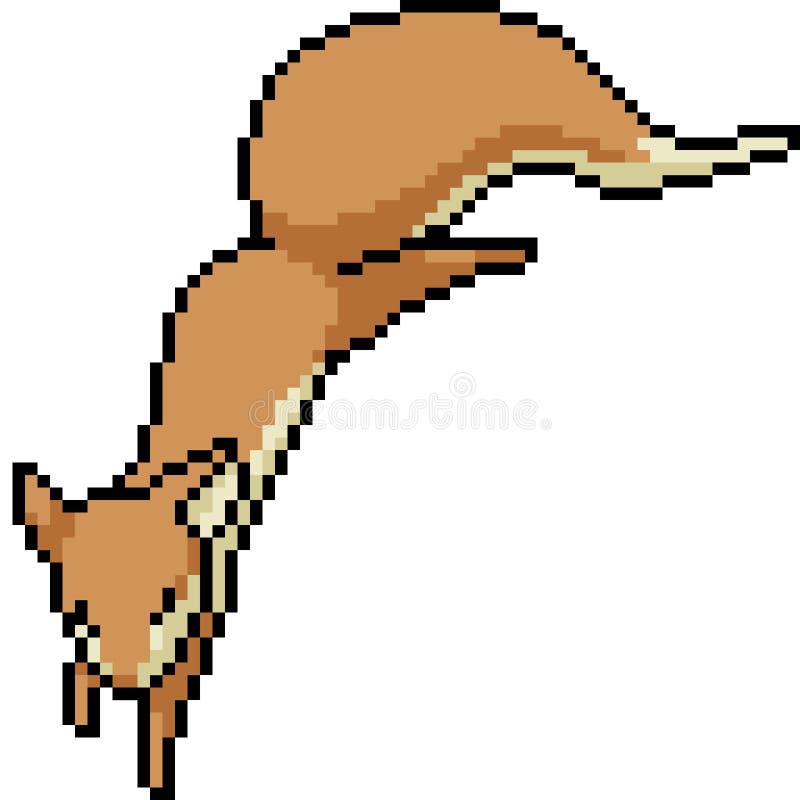 Vector pixel art fox jump stock vector. Illustration of isolated ...