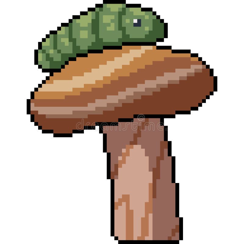 Vector Pixel Art Mushroom Worm Stock Vector - Illustration of vector ...