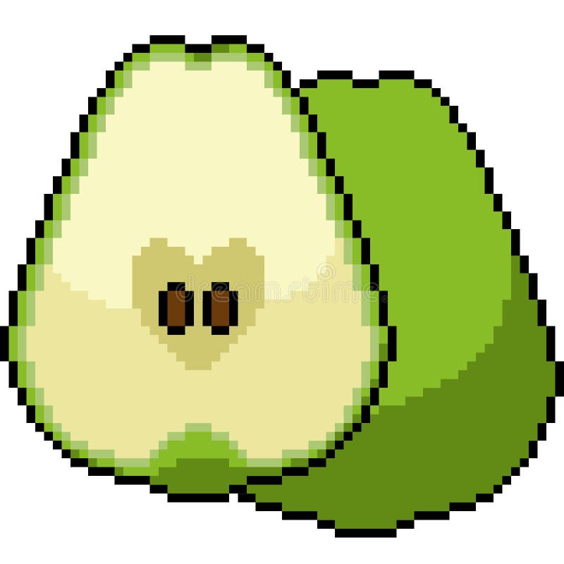 Vector pixel art pear cut stock vector. Illustration of white - 184979570