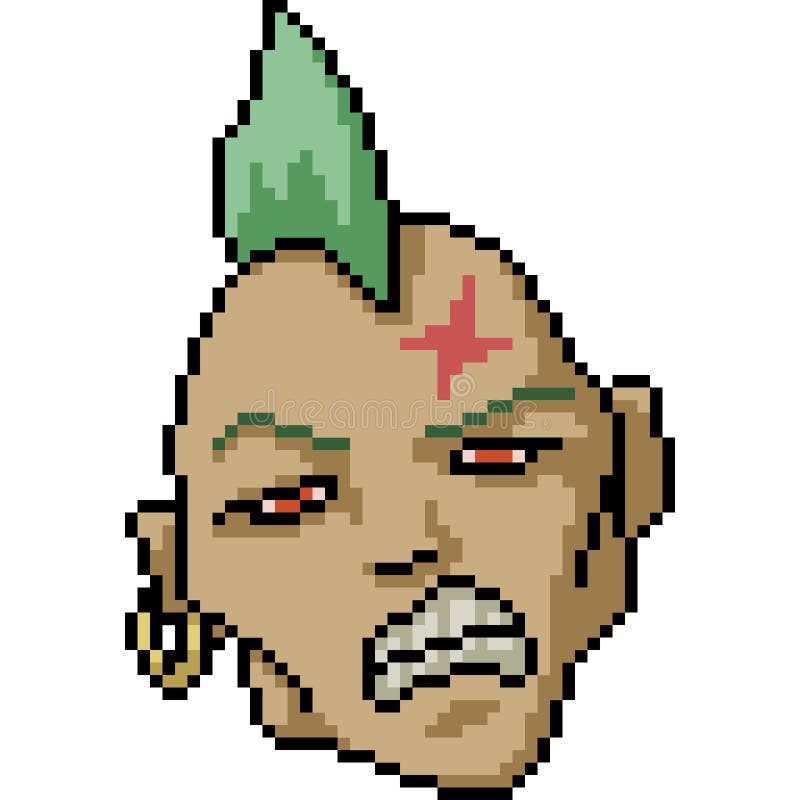 Vector pixel art thug stock vector. Illustration of head - 180915135