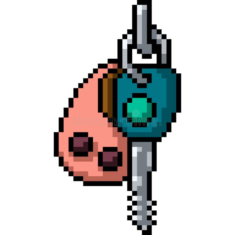 Vector pixel art key chain stock vector. Illustration of pixel - 165633044