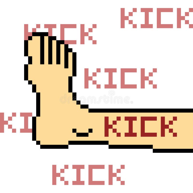 Vector pixel art kick stock vector. Illustration of line - 102309149