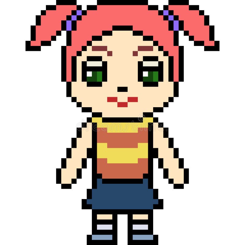 Vector pixel art kid stock vector. Illustration of cartoon - 105789529