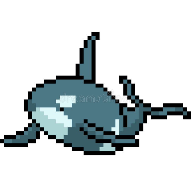 Vector Pixel Art Killer Whale Stock Vector - Illustration of vector ...