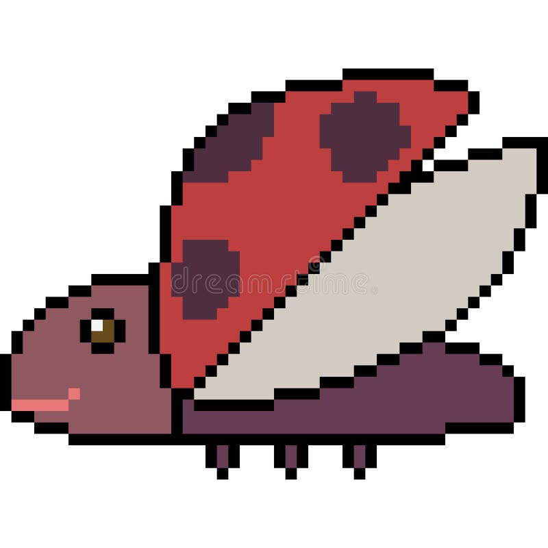 Ladybug Pixel Art. 8 Bit Red Small Bug Stock Vector - Illustration of ...