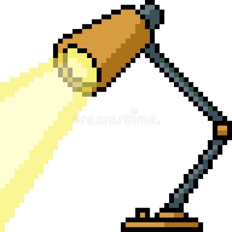 Vector pixel art lamp stock vector. Illustration of light - 136580225