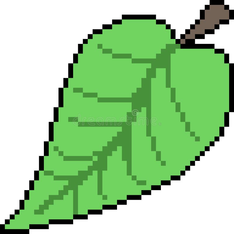 Vector pixel art leaf stock vector. Illustration of green - 102309058
