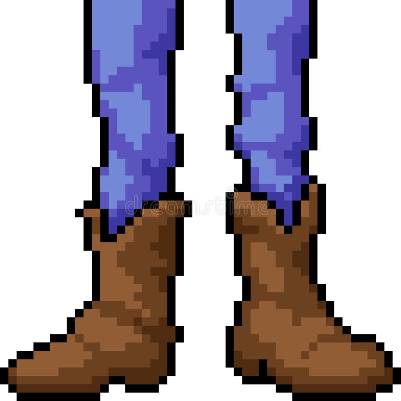 Vector pixel art leg stock vector. Illustration of boots - 139817266