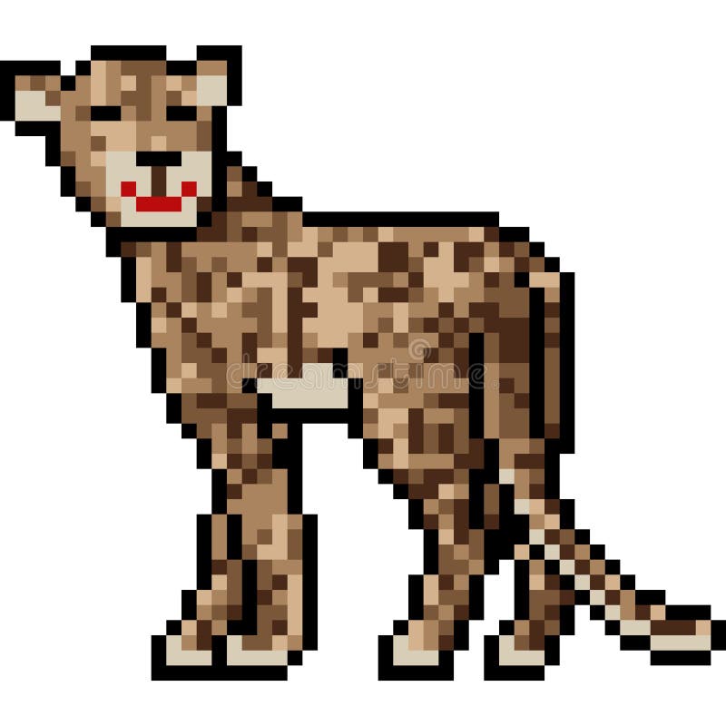 Vector pixel art leopard stock vector. Illustration of stand - 114948841