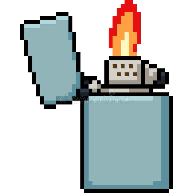 Vector pixel art lighter stock vector. Illustration of cute - 125492072