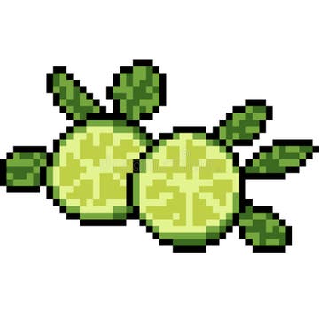 Vector Pixel Art Lime Slice Stock Vector - Illustration of fruit, limon ...