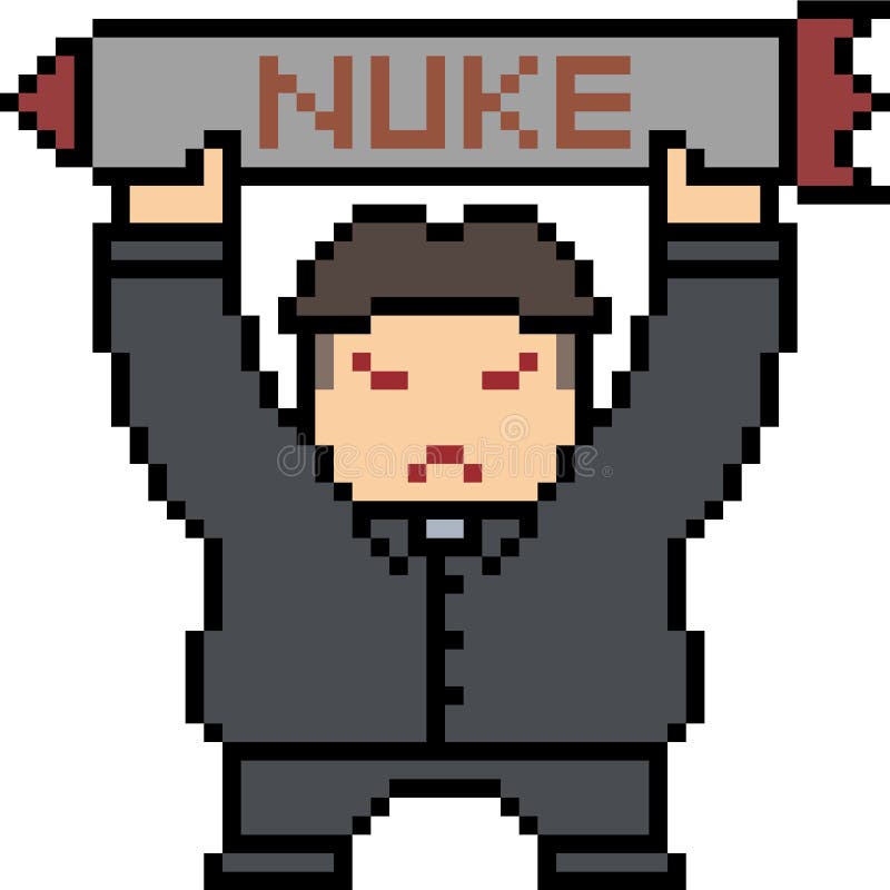 Vector Pixel Art Man Hold Nuke Stock Vector - Illustration of nuclear ...