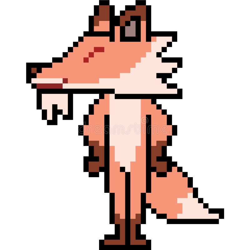 Vector Pixel Art Monster Fox Stock Vector - Illustration of creature ...