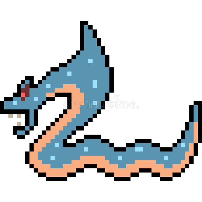 Vector Pixel Art Monster Snake Stock Vector - Illustration of fang ...