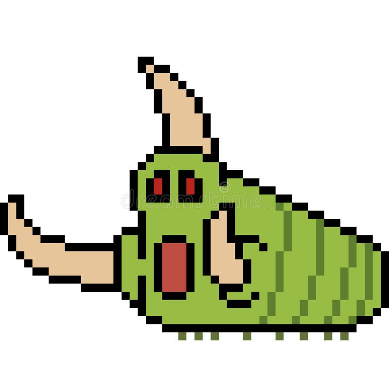 Vector Pixel Art Monster Worm Stock Vector - Illustration of lava ...