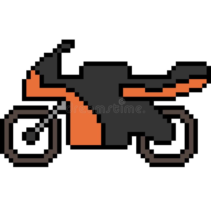 Vector Pixel Art Motorcycle Stock Vector - Illustration of side, vector ...