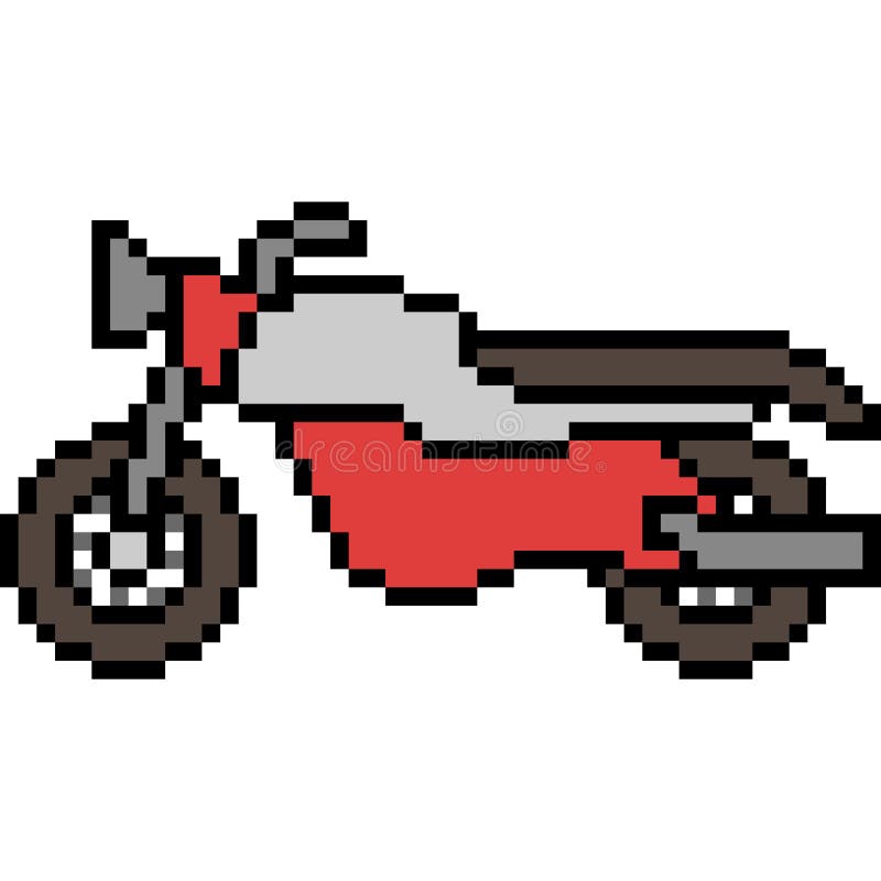 Vector Pixel Art Motorcycle Stock Vector - Illustration of line ...
